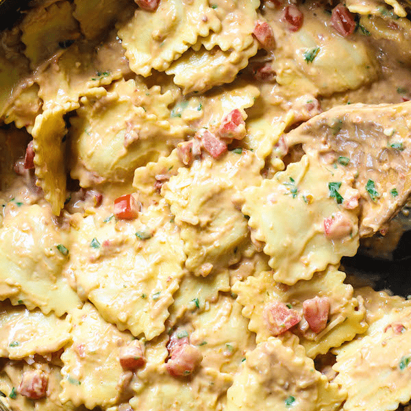 Tomato Basil Cream Ravioli | High Heels and Grills