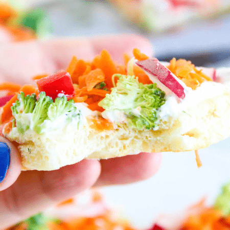 Ranch Cream Cheese Vegetable Pizza | High Heels and Grills
