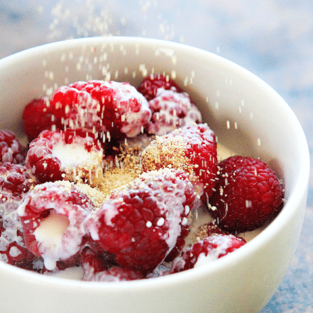 Raspberries and Cream Fruit Bowl | High Heels and Grills