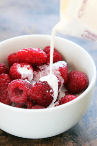 Raspberries and Cream Fruit Bowl | High Heels and Grills