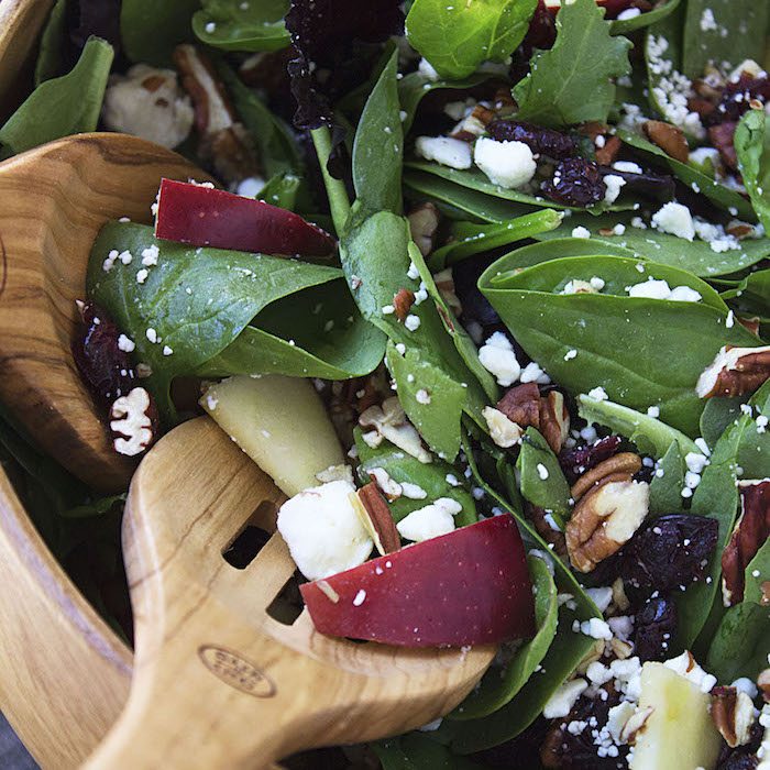Apple Cranberry Feta Pecan Salad | High Heels and Grills